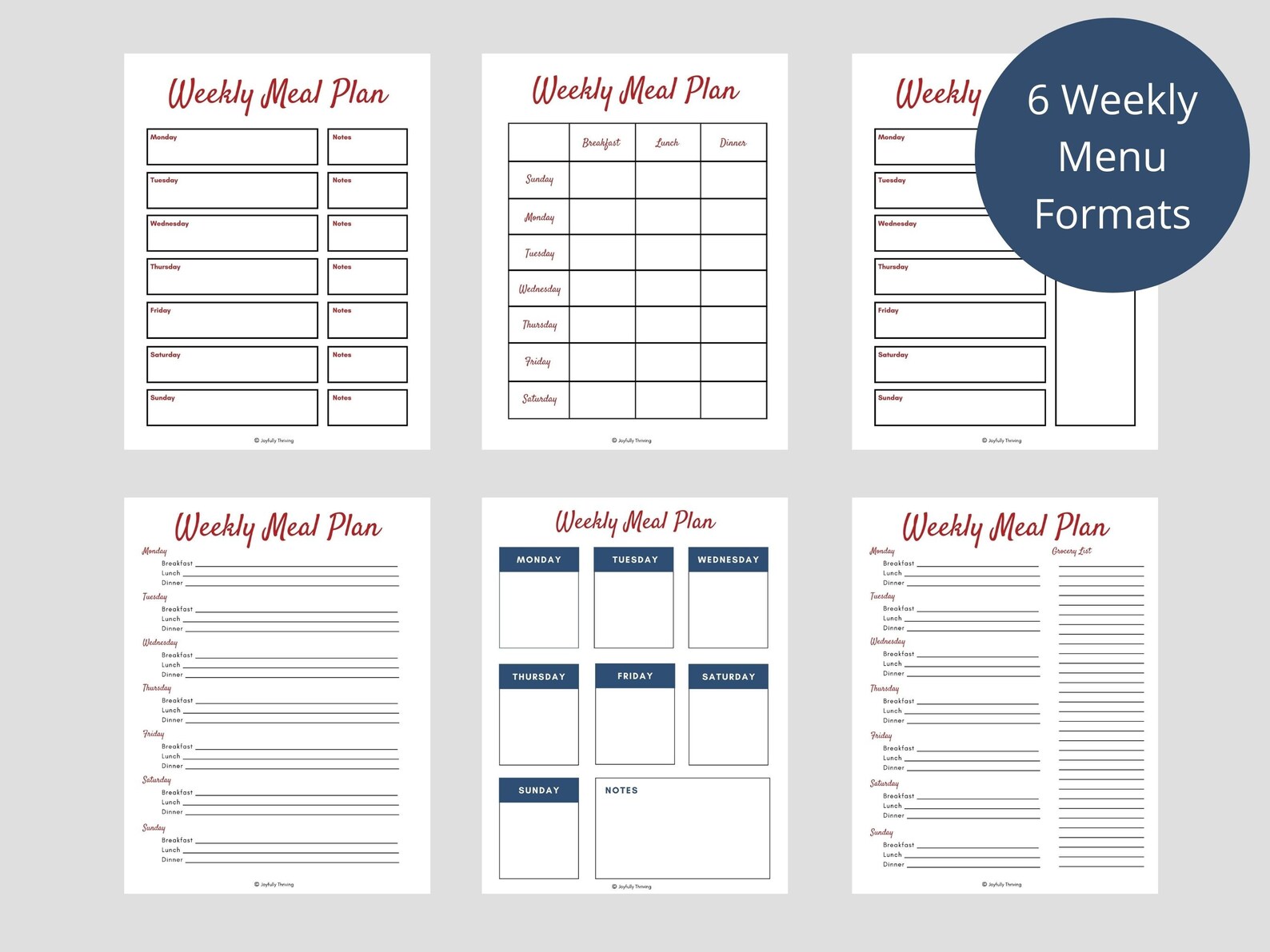 Printable Meal Planner Printable Menu Plan Download - Etsy