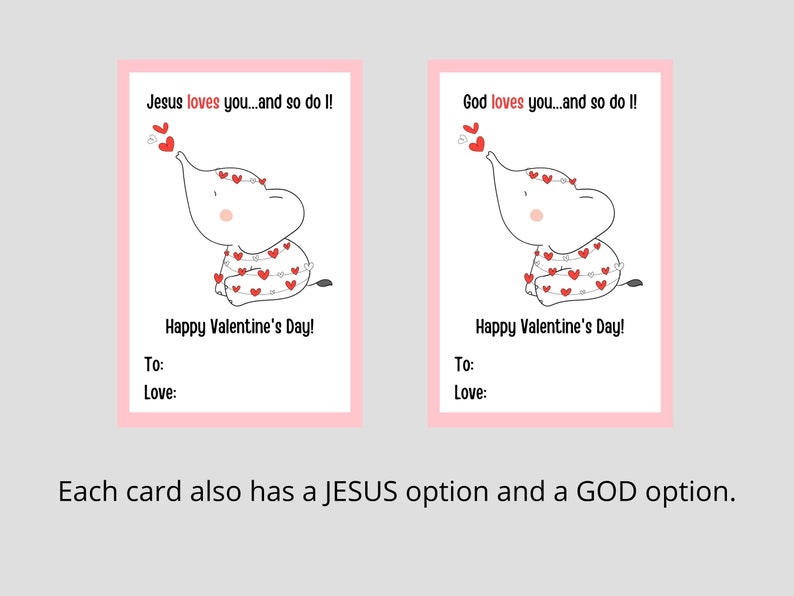 Jesus Loves You Valentine Cards Printable Valentine Cards Animal ...