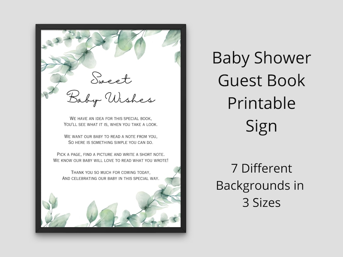 Baby Shower Book Sign Printable Memory Book Sign Baby - Etsy