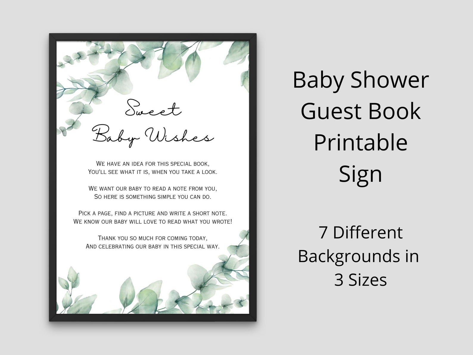 Baby Shower Book Sign Printable Memory Book Sign Baby - Etsy