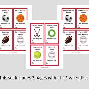 Sports Valentines Cards for Kids Classroom Valentines Printable ...