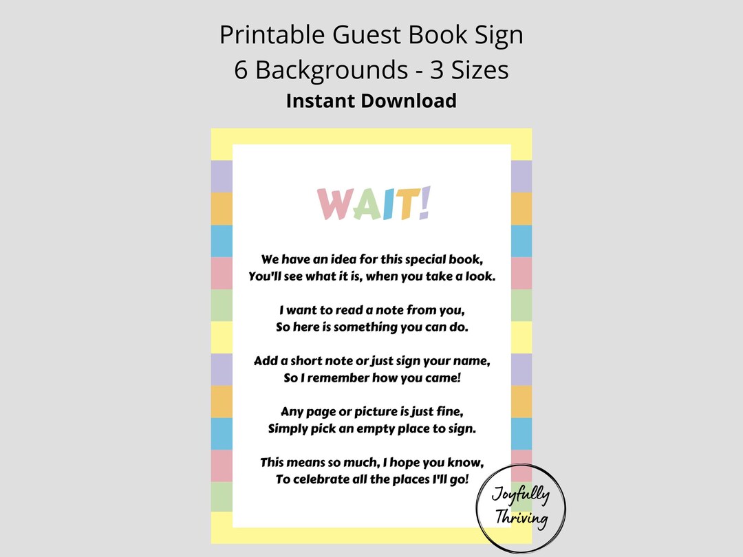 Graduation Guest Book Sign Oh the Places You'll Go Dr. Seuss Printable ...