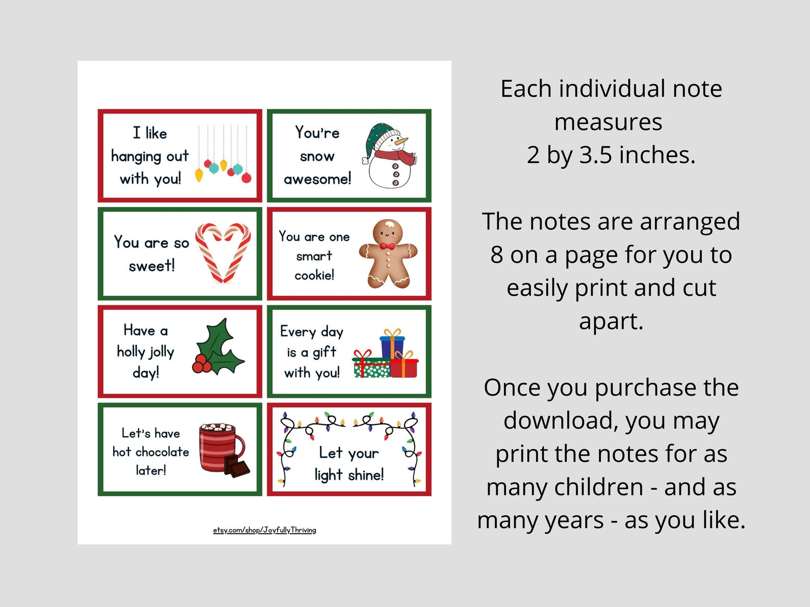 Printable Christmas Lunch Box Notes for Kids Holiday Notes for Kids ...