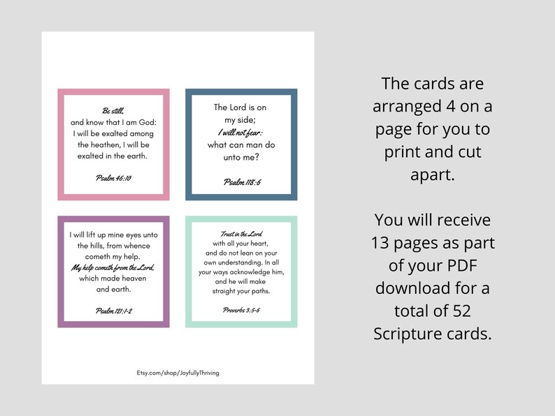 KJV Bible Verse Cards Scripture Cards for Women Printable - Etsy