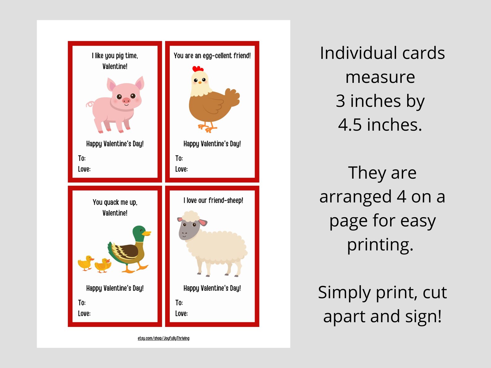 Farm Printable Valentine Cards Printable Valentines for Kids Tractor ...