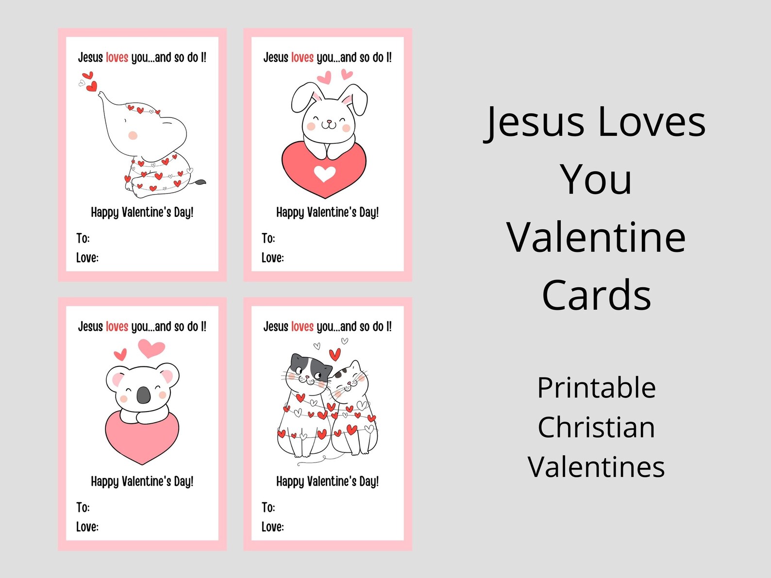 Jesus Loves You Valentine Cards Printable Christian - Etsy