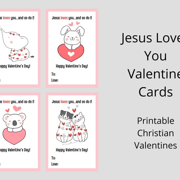 Christian Kids Valentines Cards - Etsy