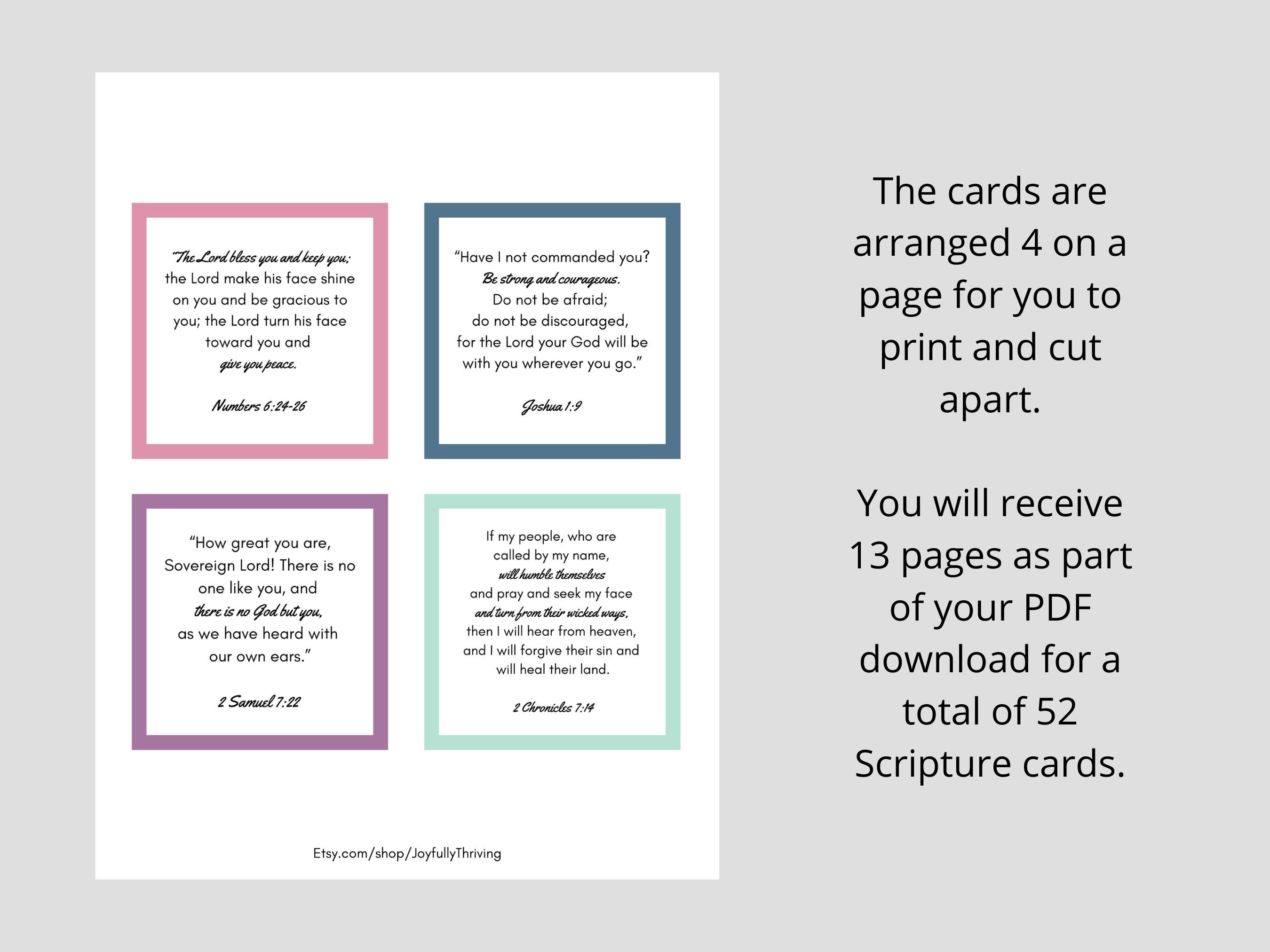 NIV Bible Verse Cards Scripture Cards for Women Printable Bible Verses ...