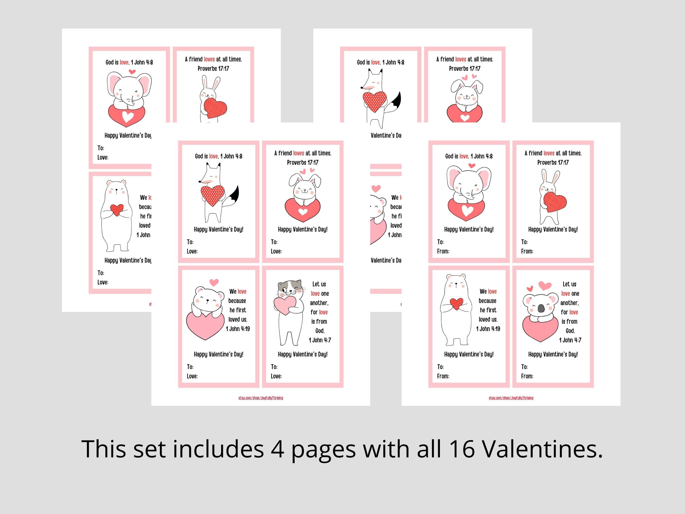 Christian Preschool Valentine Cards Printable Bible Verse Valentines ...