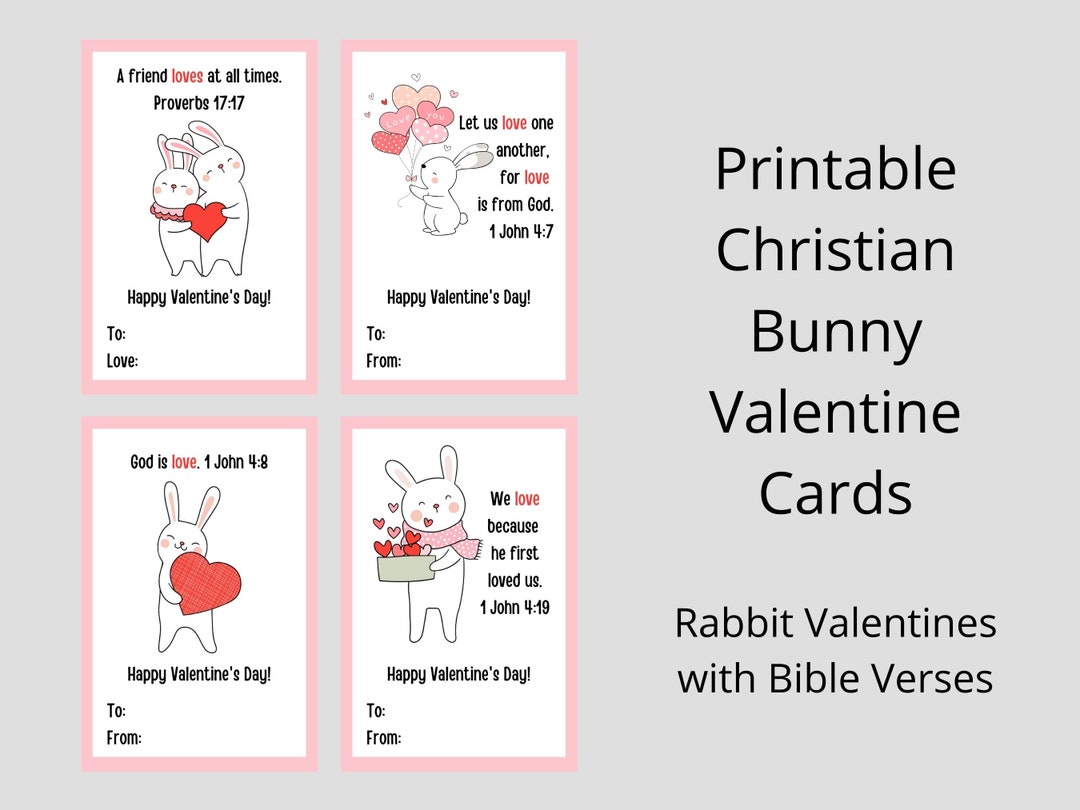 Christian Valentine Cards Printable Bible Verse Valentines - Etsy