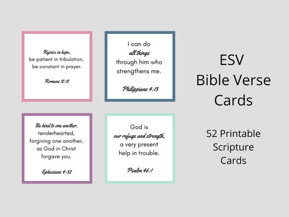 ESV Bible Verse Cards Scripture Cards for Women Printable | Etsy