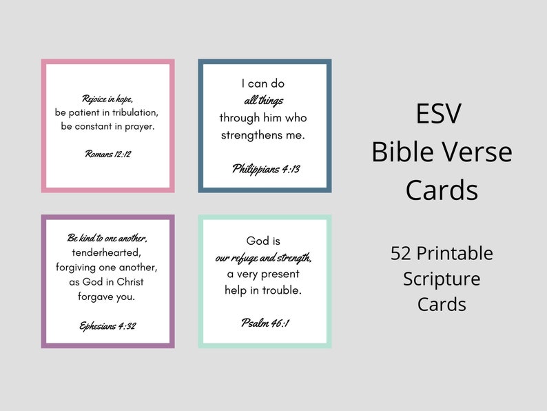 ESV Bible Verse Cards Scripture Cards for Women Printable - Etsy