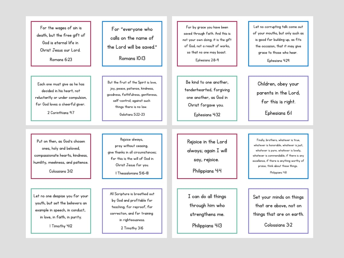 ESV Bible Verse Cards for Kids Scripture Cards for Families - Etsy
