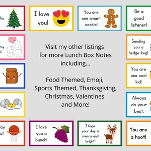 Christmas Lunch Box Notes for Kids Printable Holiday Cards (digital ...