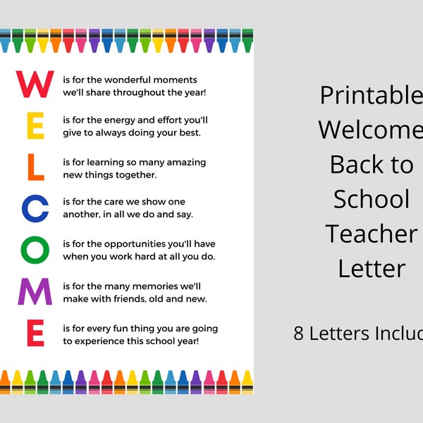 Welcome Back to School Letter Template - Etsy