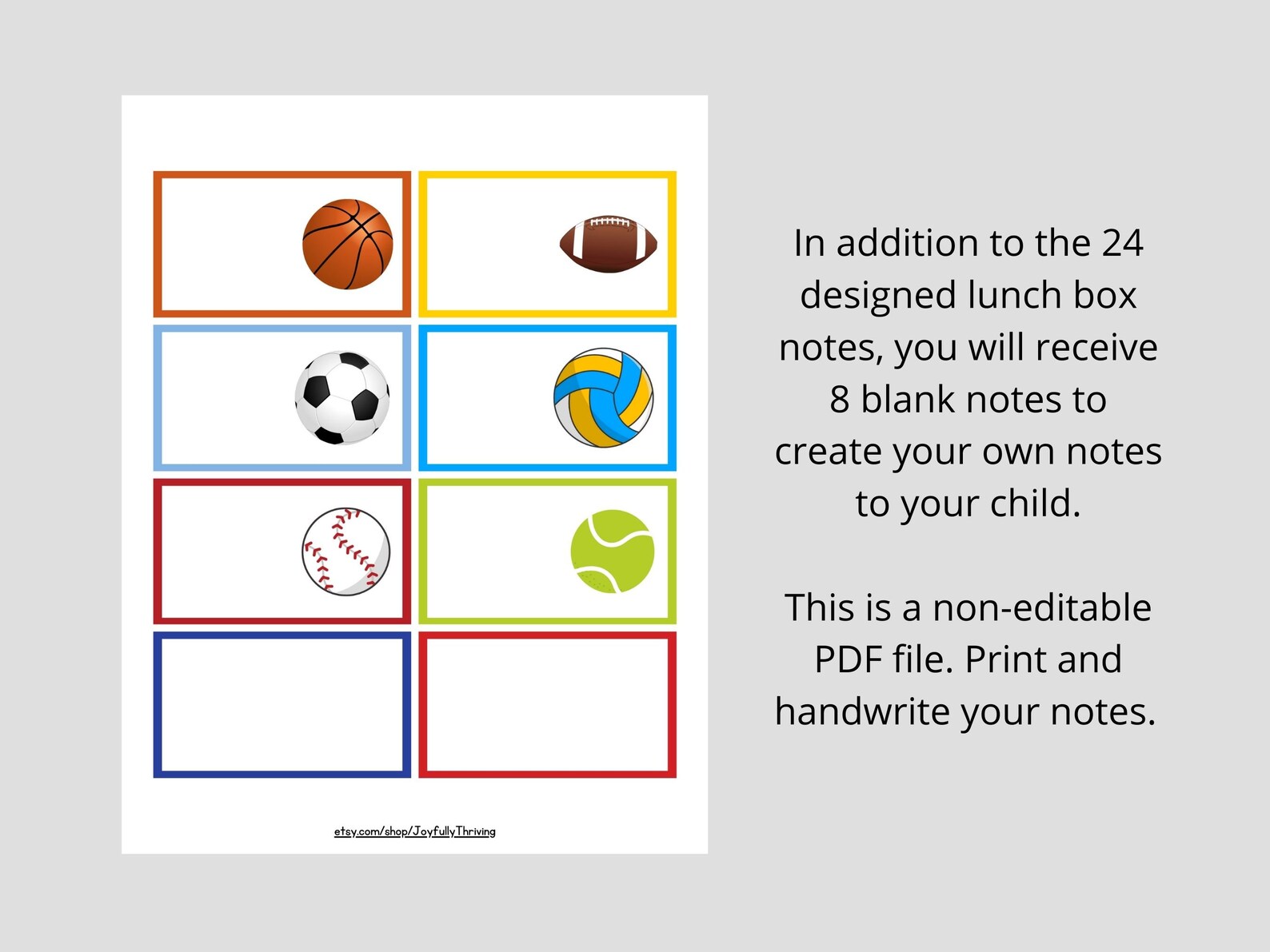 Sports Lunch Box Notes for Kids Printable Notes for Kids - Etsy