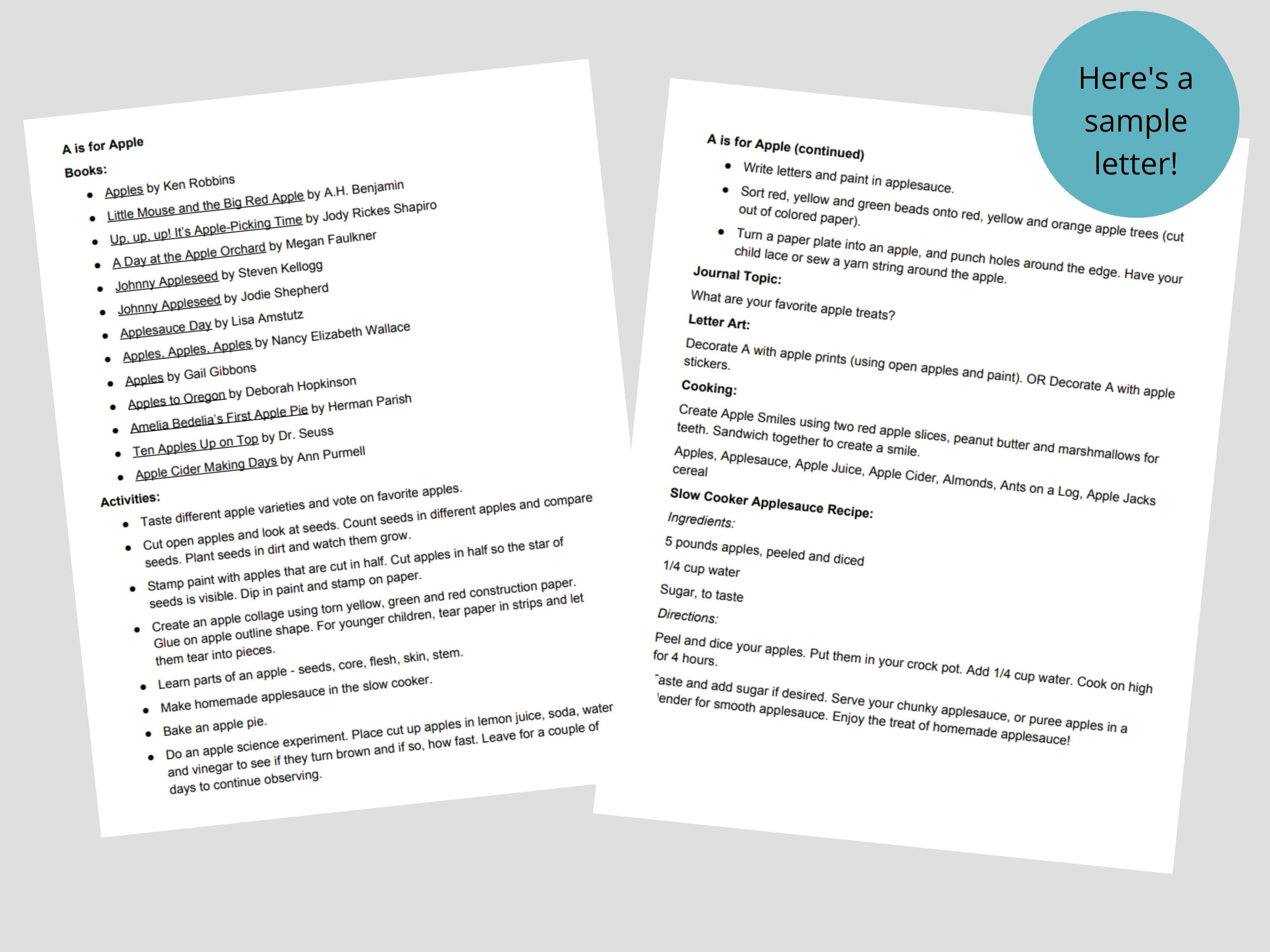 A Complete Preschool Curriculum Printable Preschool Lesson Plans ...