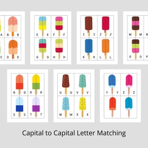 Printable Popsicle Letter Matching | Preschool Alphabet Game | Ice ...