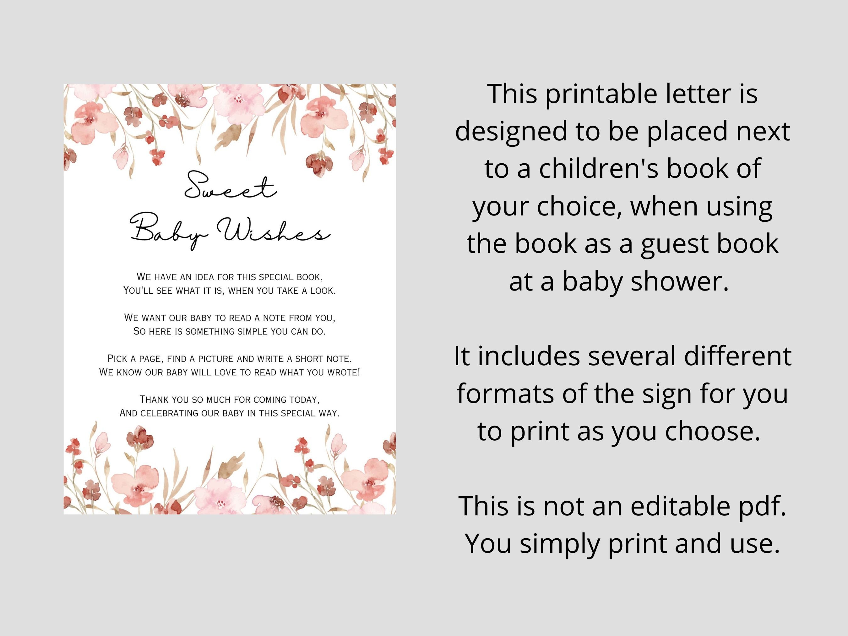 Baby Shower Book Sign Printable Memory Book Sign Baby Shower Guest Book ...
