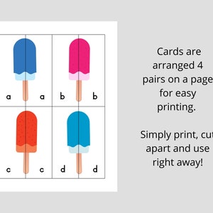 Printable Popsicle Letter Matching | Preschool Alphabet Game | Ice ...