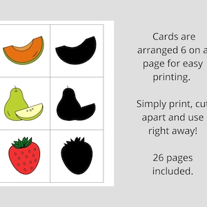 Fruit and Vegetable Matching Printable Preschool Memory Game Fruit ...