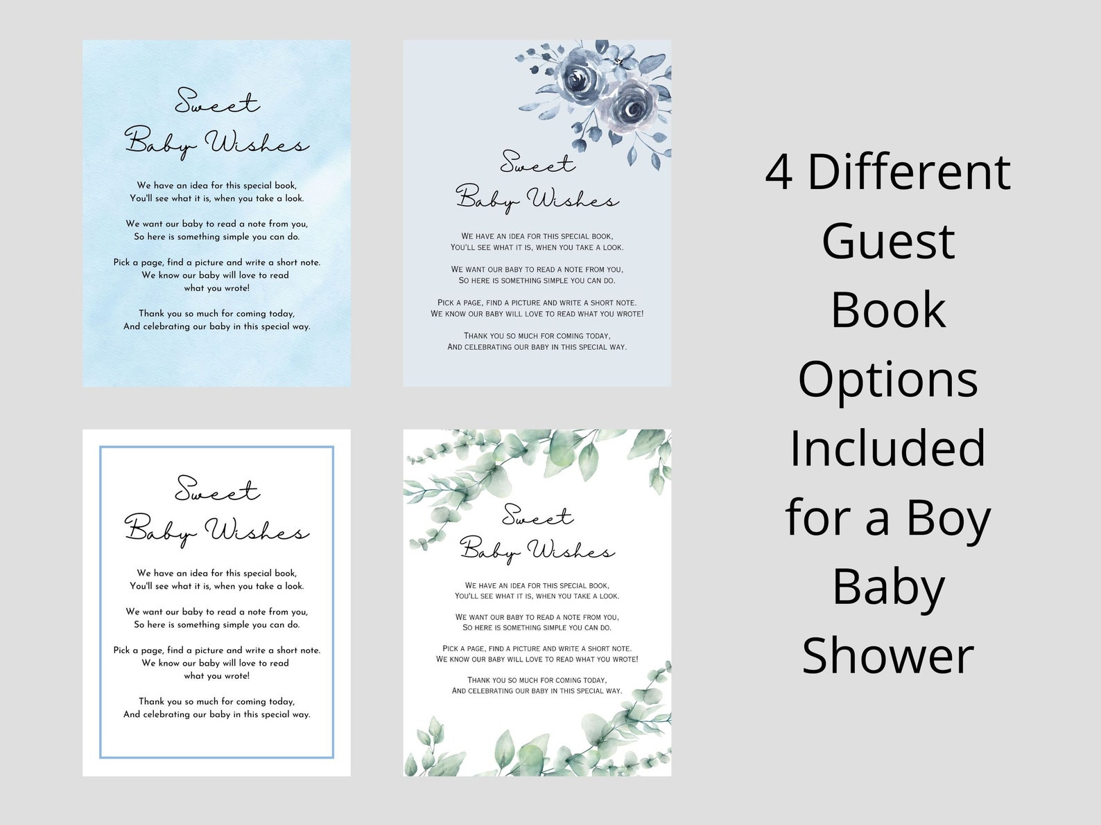 Baby Shower Book Sign Printable Memory Book Sign Baby Shower Guest Book ...