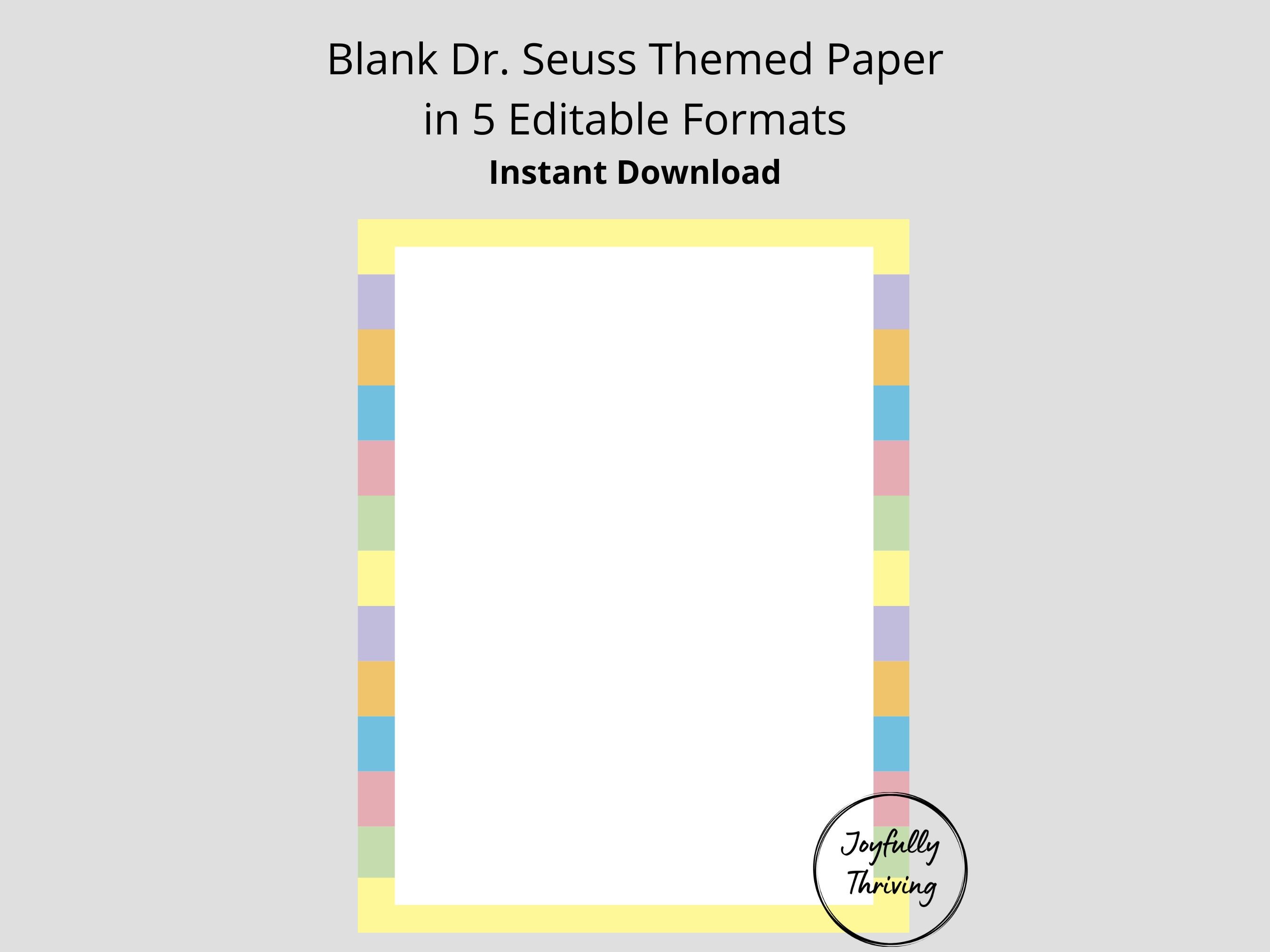 Dr Seuss Blue Polka Dot Border