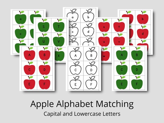 Printable Apple Letter Matching Preschool Alphabet Game | Etsy