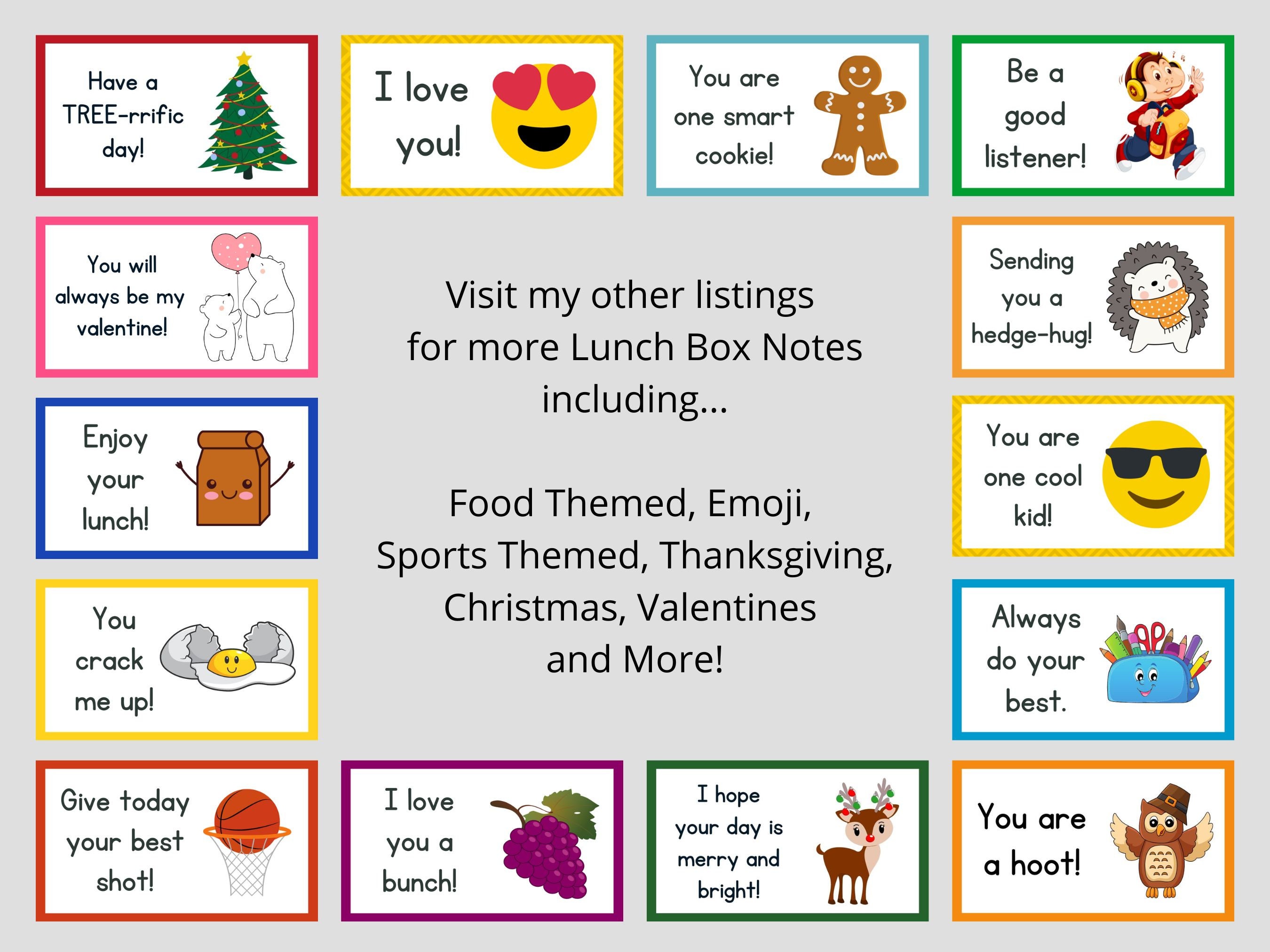 Sports Lunch Box Notes for Kids Printable Notes for Kids - Etsy