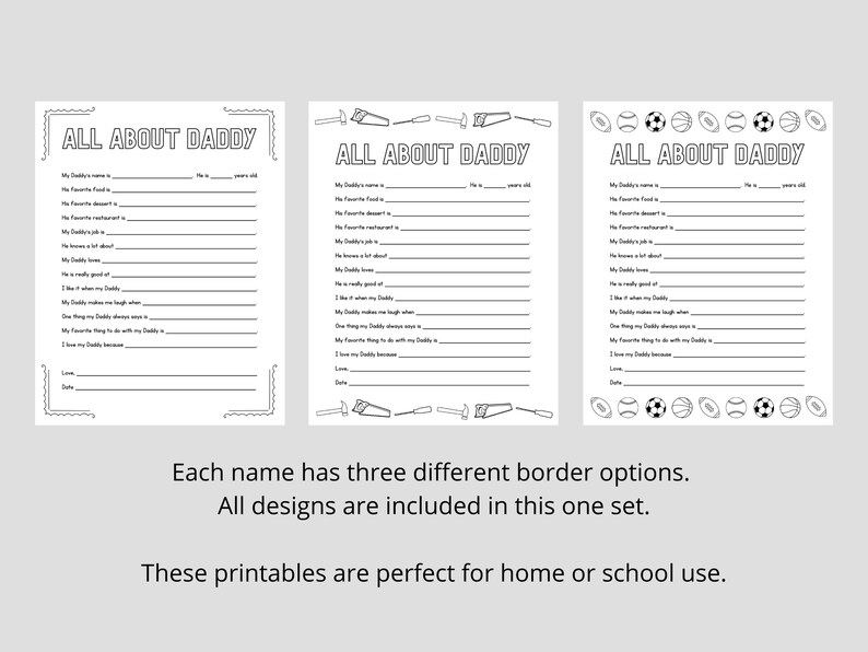 All About Dad Questionnaire Grandpa Questionnaire Printable Etsy