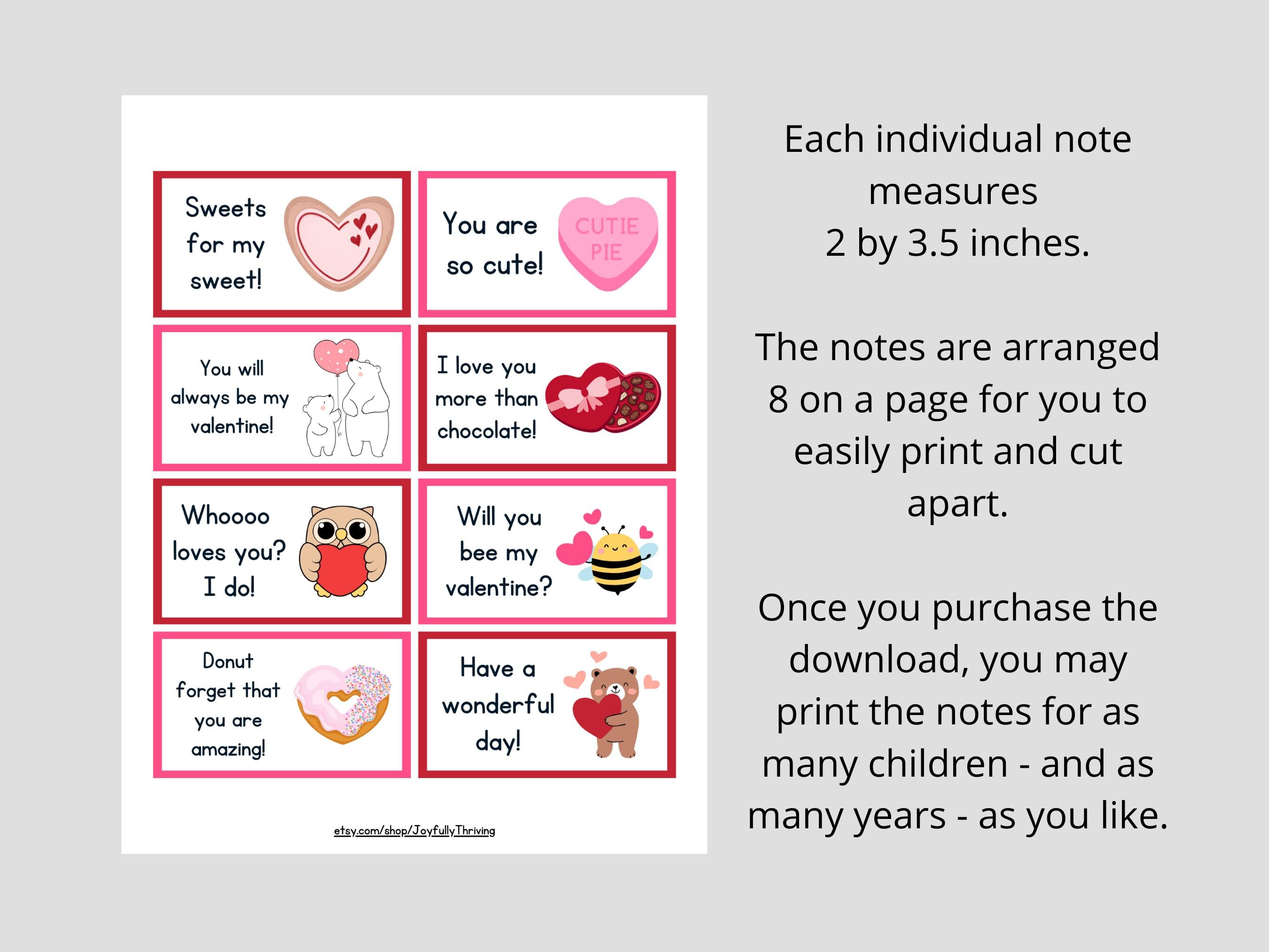 Printable Valentine Lunch Box Notes for Kids Holiday Notes for Kids ...
