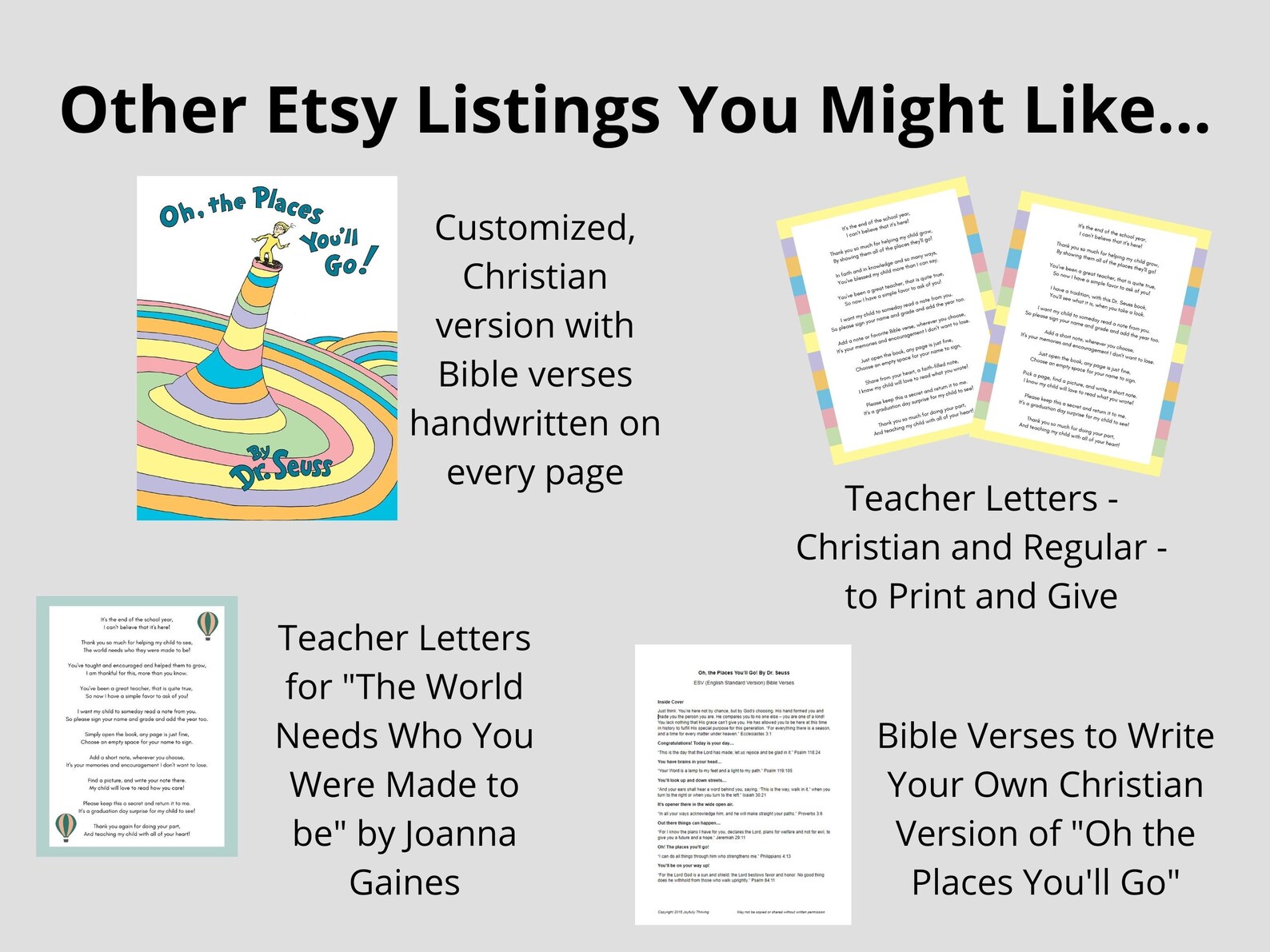 Bible Verses for Oh the Places You'll Go Digital - Etsy