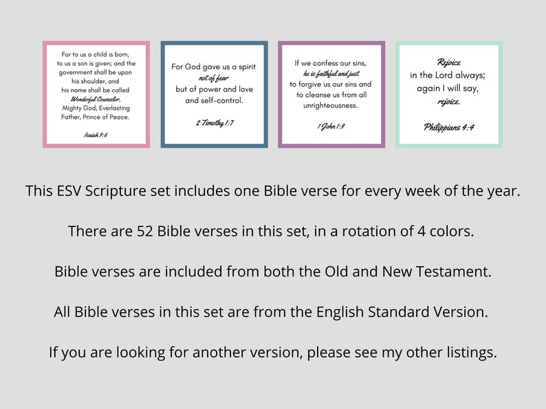 ESV Bible Verse Cards Scripture Cards for Women Printable Bible Verses ...