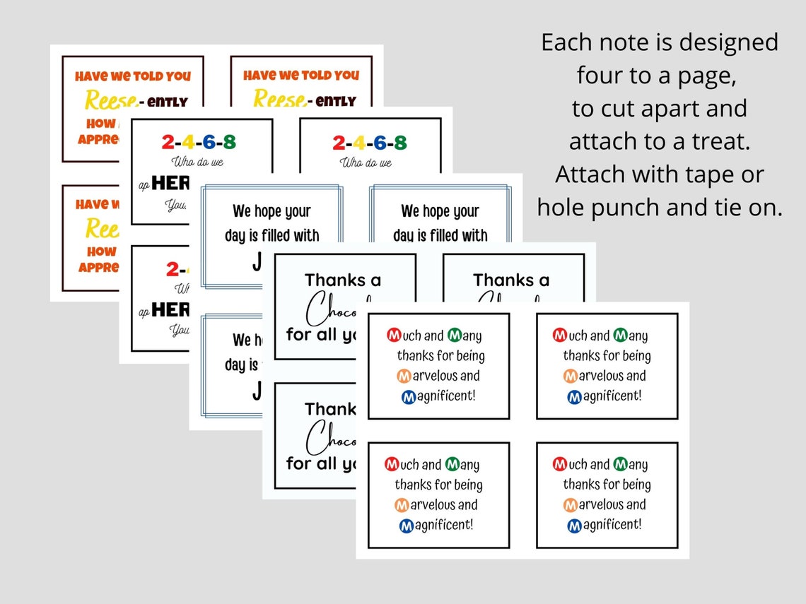 Chocolate Bar Thank You Tags Candy Appreciation Gift Tags Chocolate ...