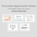Chocolate Bar Thank You Tags Candy Appreciation Gift Tags Chocolate ...