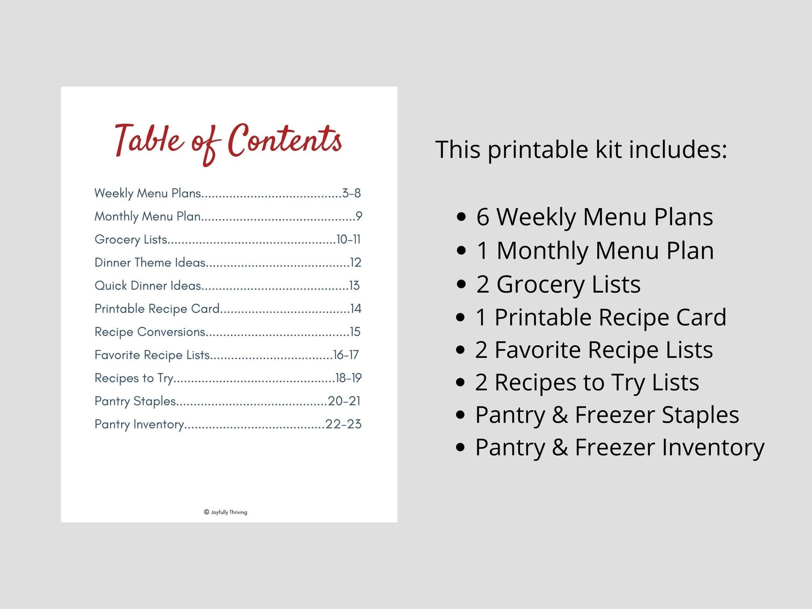 Printable Meal Planner Printable Menu Plan Download - Etsy