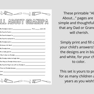 All About Dad Questionnaire | Grandpa Questionnaire Printable ...