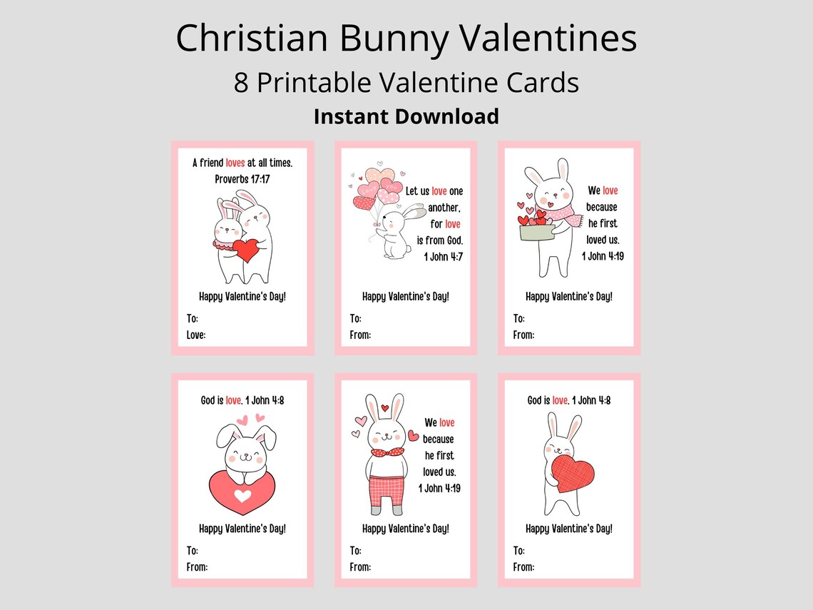 Christian Valentine Cards Printable Bible Verse Valentines Bunny ...