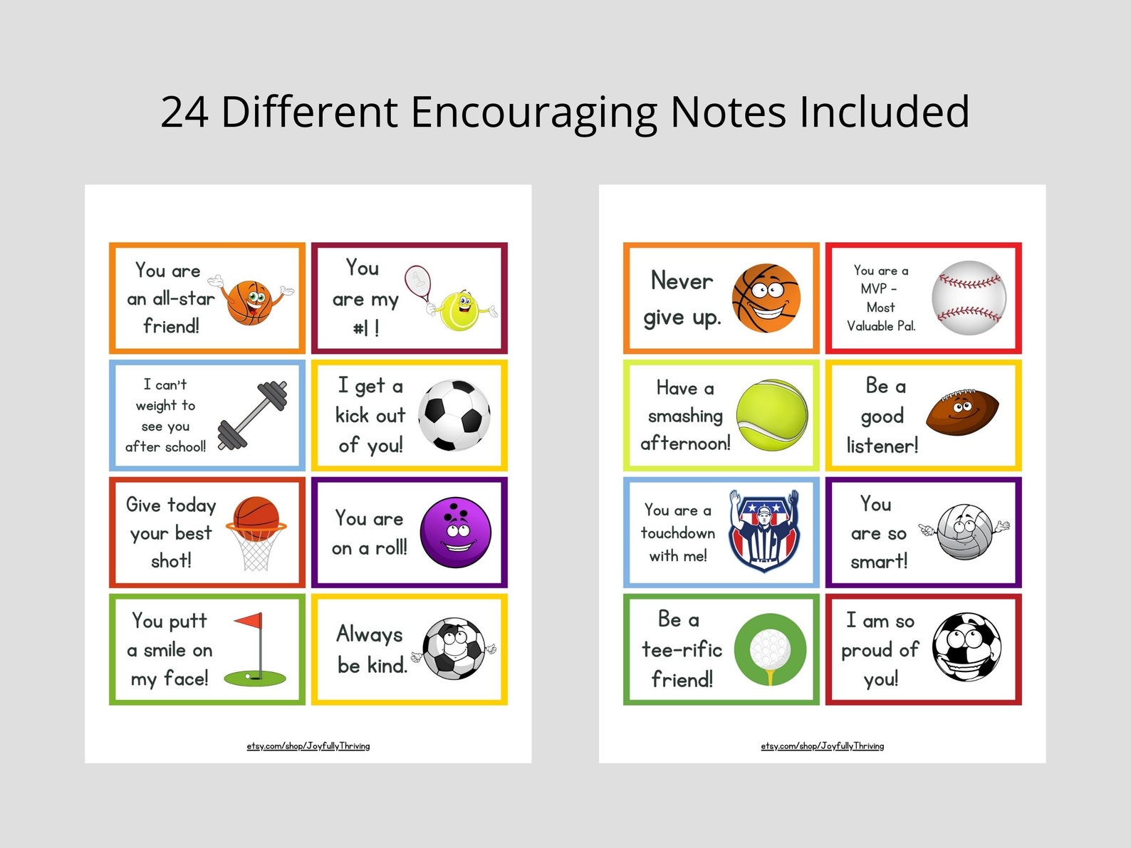 Sports Lunch Box Notes for Kids Printable Notes for Kids - Etsy