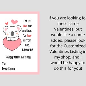 Christian Preschool Valentine Cards Printable Bible Verse - Etsy