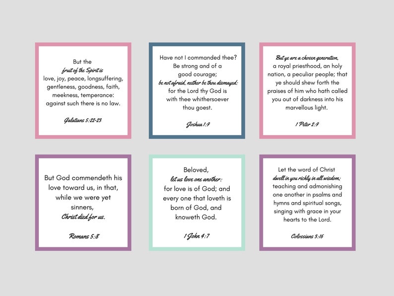 KJV Bible Verse Cards Scripture Cards for Women Printable - Etsy
