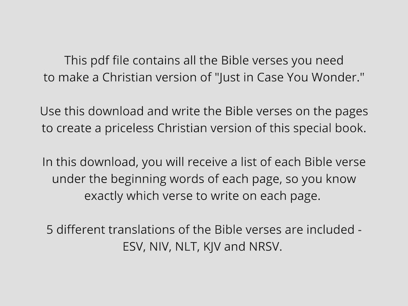 Bible Verses for Just in Case You Wonder Christian Children's Book Max ...