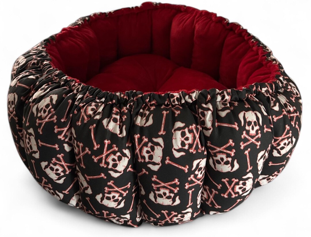 Dog Crossbones Neon RED Nest Bed - Etsy