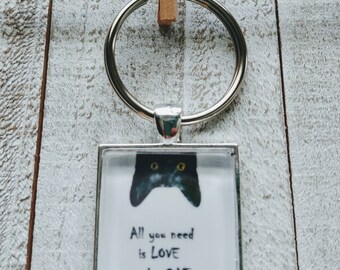 Cat keychain | Etsy