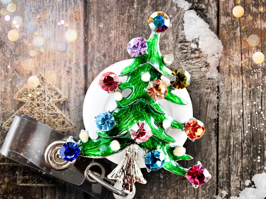 Christmas Tree Badge Reel – Christmas Retractable ID Holder, Holiday ...