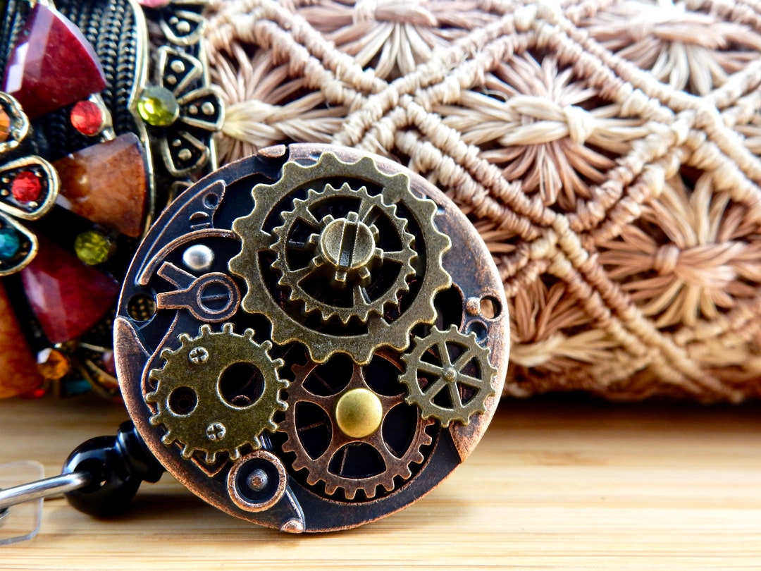 Steampunk Retractable ID Badge Holder, Medical Badge Reel, Unique Badge ...
