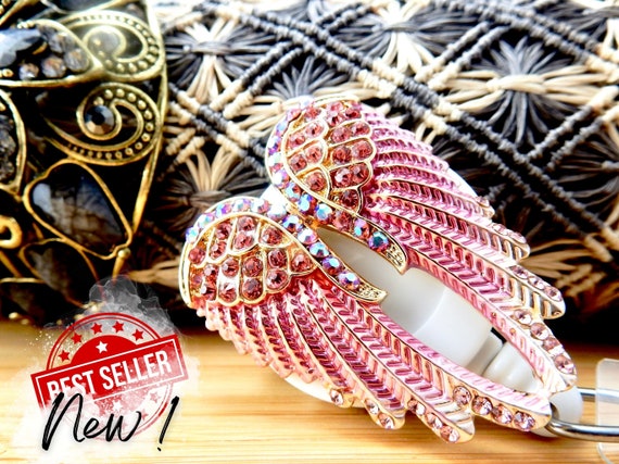 Badge Reel Angel Wings Pink Angel Wings Badge Holder - Etsy