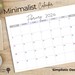 2024 Minimalist Calendar Printable 2024 Calendar Simplistic Calendar ...