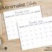 2024 Minimalist Calendar Printable 2024 Calendar Simplistic Calendar ...