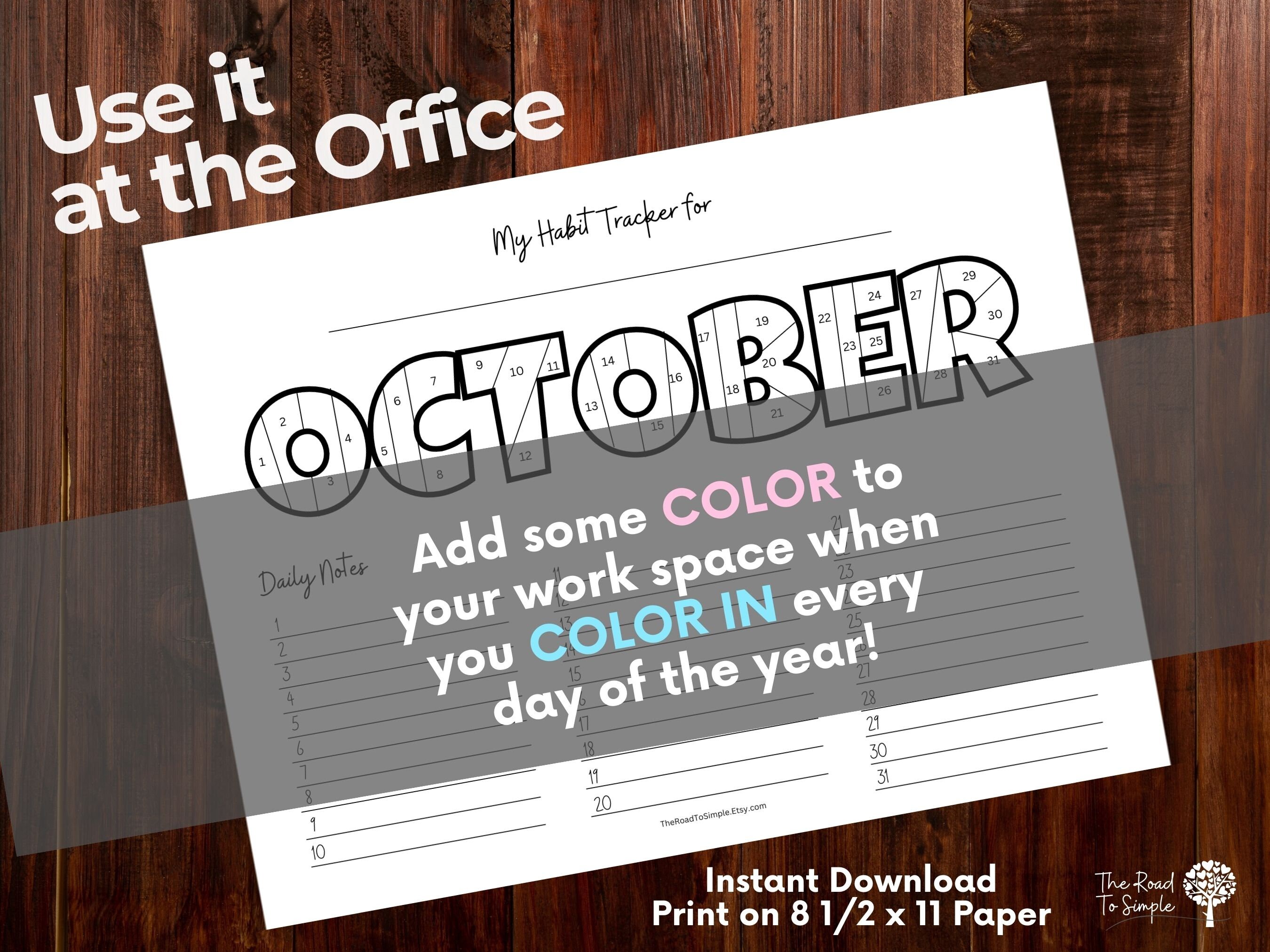 Set of 12: Monthly Habit Tracker Coloring Page Printable, Coloring ...
